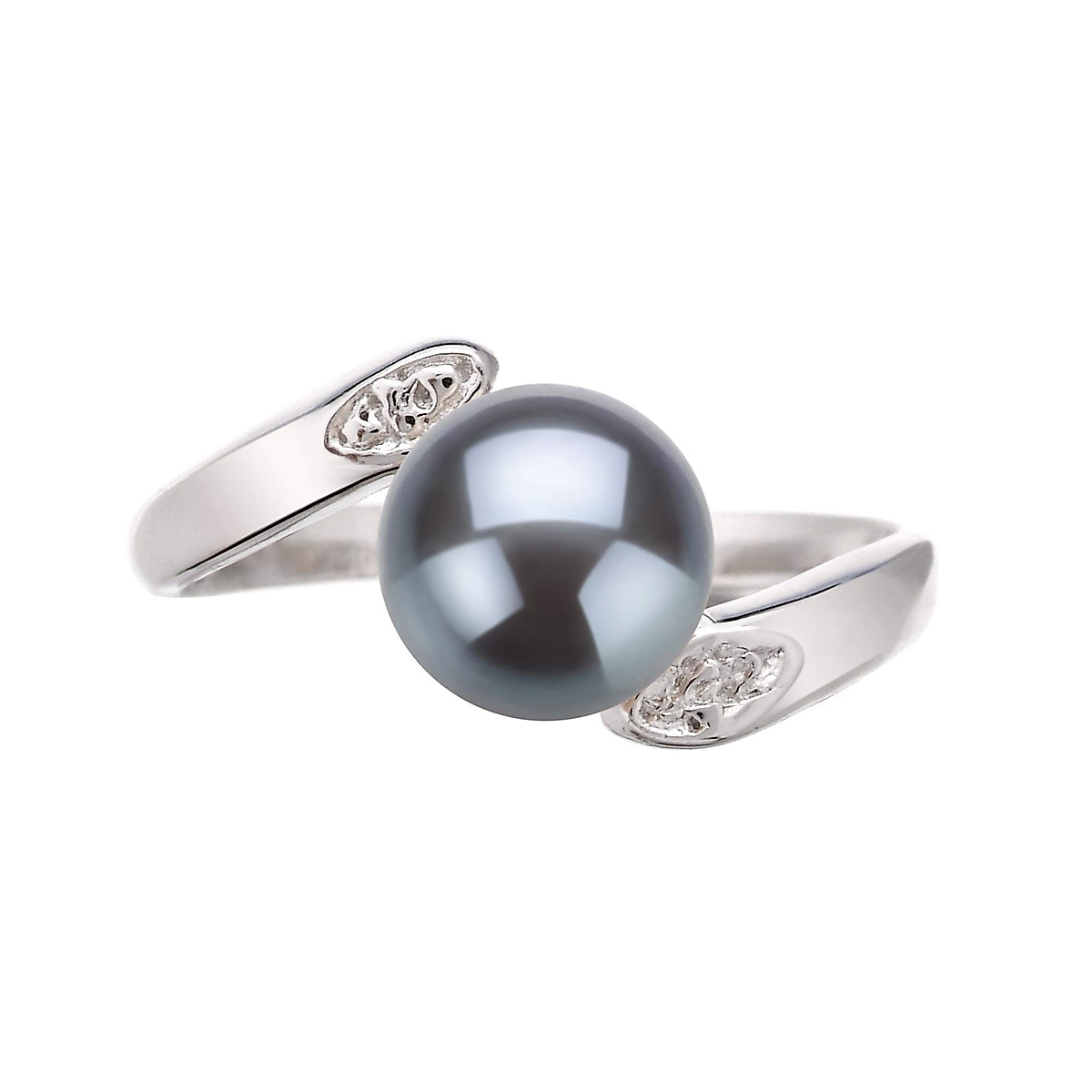 Dana Black 6-7mm AAA Quality Freshwater 925 Sterling Silver Cultured Pearl Ring For Women - Size-7
