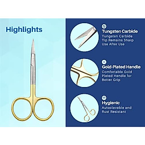 Surgical Scissors 4.5" Straight with Tungsten Carbide Inserts Embroidery Craft