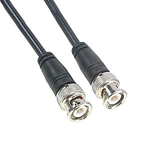 Amphenol CO-058BNCX200-003 Black RG58 Coaxial Cable, 50 Ohm, BNC Male to BNC Male, 3'