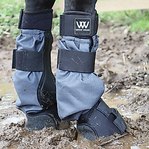 Woof Wear Mud Fever Boots WB0064 - Black/Turquoise Horse Boot Size - XL