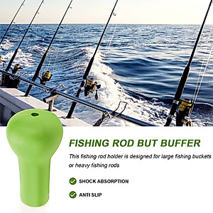Pteanecay Rod Butt Cushion Fishing Cap,Floating Eva Foam Fishing Rod Cover for Large Fishing Rods (Green)
