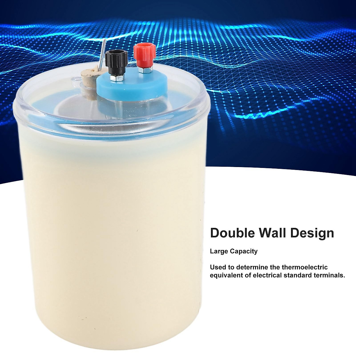 Double Wall Heat Measurement Electric Calorimeter, 150mL Capacity for Physics Lab Experiments with Cover Stand, Stirrer and Support Column, Easy and Accurate Measurements of