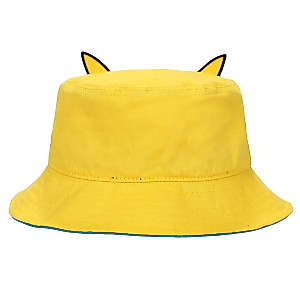 Pokemon Pikachu Big Face Unisex Adult Bucket Hat with 3D Plush Yellow