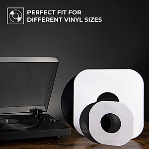 Big Fudge 25x Vinyl Record Inner Sleeves - Round Corners for 12" Records - Vinyl Record Sleeves in Heavyweight & Acid Free Paper - Protective LP Album Cover - White