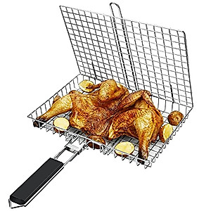 Grill Basket NABAOXUN BBQ Grilling Basket fish grill basket, Grill Basket Grill Rack,Outdoor Grill Accessories
