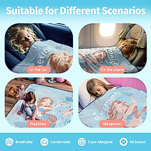 Glow in The Dark Mermaid Blanket Throw Gifts for Girls Kid Blankets Super Soft 3 4 5 6 7 8 9 10 Year Old Girl Gift Ideas Girls Toys Age 6-8 Mermaid Toys Halloween Christmas Birthday Gifts 50"x 60"