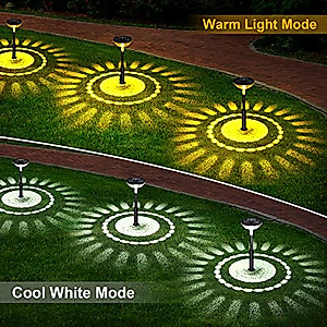 FEELIGHT Solar Pathway Lights, Garden Lights Solar Powered Waterproof IP67, Bright LED Solar Outdoor Landscape Lighting Solar Pathway Lights for Walkway Yard Backyard Lawn Landscape Decorative