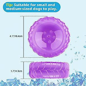 Pawaboo Pet Cooling Chew Toy, Freezable Dog Teether Chewing Ring for Aggressive Chewers, Upgraded Non-Toxic Freeze Fetch Toy for Small Medium Dog Puppy, Summer Pet Interactive Toys, Purple