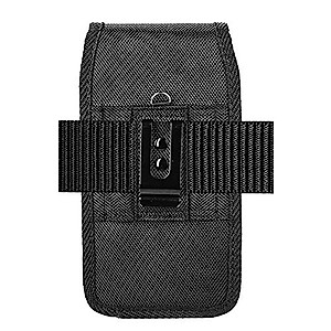 AISCELL Universal Clip Holster Carrying Case(Heavy Duty Black Nylon Pouch Metal Clip Case 6.60''x3.75''x0.80'') for Galaxy S22+,S22,S21+, S21, S20, S10, S10e, A6, S9, Fit Thick Protective Cover on