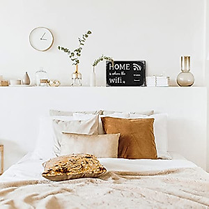 WiFi Pattern Password Sign Table Decors Home Wood Framed Sign Table Centerpieces Decoration Wooden Hanging Board Craft Topper Letter Welcome Party Wood Photo Block Holder Plaque for Home and Business