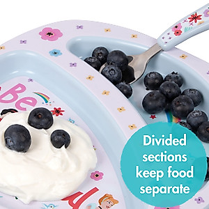 The First Years Disney Princess 4-Piece Toddler Dinnerware Set - Dishwasher Safe Bowl, Plate, Fork & Spoon - 4 Count