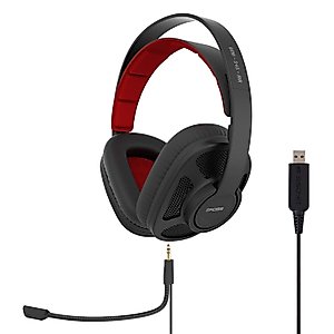 Koss GMR-545-AIR USB Over-Ear Gaming Headphones, Two Cords with Microphone Included, Open-Back Design, Wired with USB Plug, Black