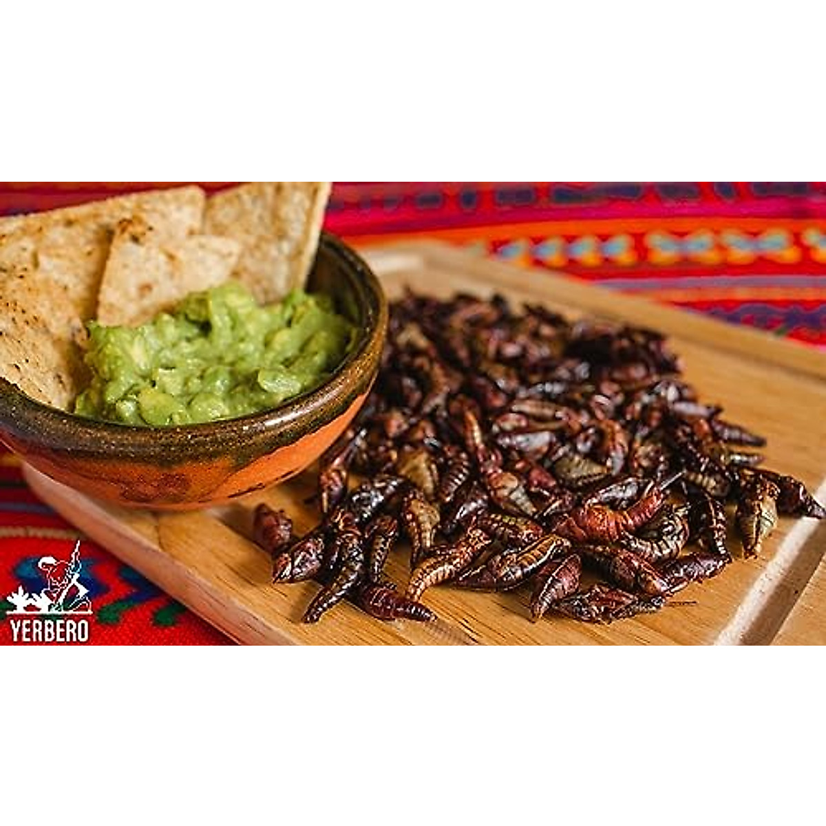 Yerbero - Fresh Chapulines From Oaxaca 1.03 oz (30gr) Adobado Spicy Flavor | All Natural Toasted Grasshoppers With Chili, Lime, Sea Salt and Garlic | Always Fresh (Not Dehydrated) Delicious, Exotic Mexican Snack. Imported From Mexico.