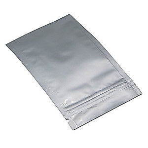 MITOB Flat Mylar Bags Zipper Lock Foil Bag 4 Mil Silver for Zip Food Storage Resealable Aluminum Pouch Heat Sealable with Tear Notch (100, 3.3x5.5 inch)
