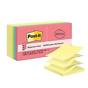 Post-it Pop-up Notes 3x3 in, 14 Pads, America's’s #1 Favorite Sticky Notes, Assorted Colors, Clean Removal, Recyclable (R330-14YWM)