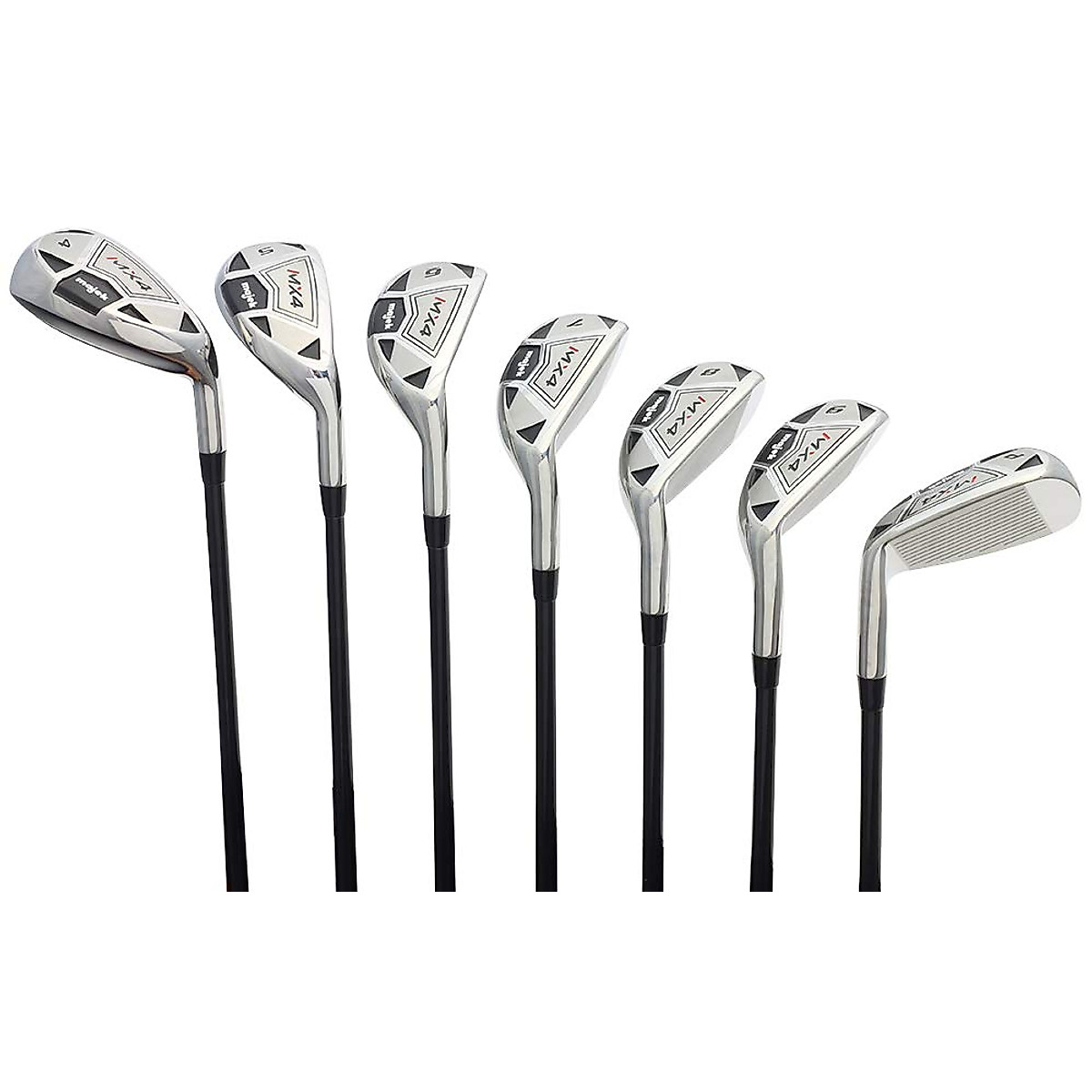 Men’s Majek MX4 Hybrid Iron Set, which Includes: #4, 5, 6, 7, 8, 9, PW Senior Flex Right Handed Utility “A” Flex Clubs