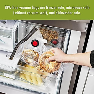 ZWILLING Fresh & Save Set 10-pc Vacuum Sealer Bags for Food, Reusable Sous Vide Bags, Reusable Food Storage Bags for Meal Prep, Reusable Snack Bags, Dishwasher Safe, Assorted, Clear