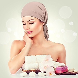 6 Pieces Head Scarf for Women Slip on Pretied Head Scarves Cancer Headwear Turban Hat Beanie Wrap (Soft Colors)