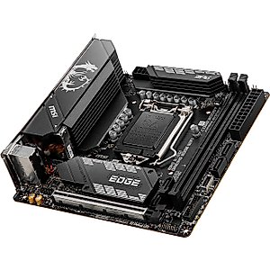MSI MPG B560I Gaming Edge WiFi Gaming Motherboard (m-ITX, 11th/10th Gen Intel Core, LGA 1200 Socket, DDR4, CFX, M.2 Slots, USB 3.2 Gen 2, 2.5G LAN, DP/HDMI, Wi-Fi 6E)