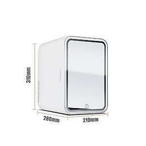 ACADA Mini Beauty Fridge 8/12L with LED Lighted Mirror - Portable Mini Fridge for Skincare Makeup Mask Drinks Fruits, Cooler & Warmer Dual Purpose Silent for Bedroom Office Vanity Vehicle (8L)