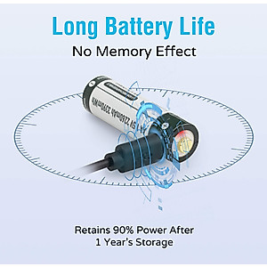 Keeppower USB Rechargeable Li-ion AA Batteries 3390mWh Double A Protected Lithium Battery 1.5V 2260mAh High Capacity Fast Charge Included with a 4-in-1 Charging Cable (Pack of 4)