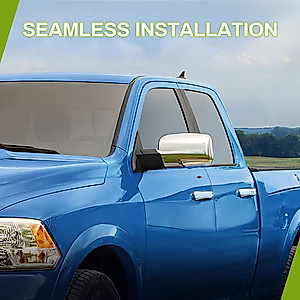 AUTOSAVER88 Towing Mirror Compatible with Dodge Ram 2009-2018 Full Size Right and Left Side Power Heated Non-Towing W/Signal and Puddle Light Folding Wing Mirror
