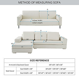 Deep Dream 1 Piece Couch Arm Covers, Backrest Covers, Sectional Couch Covers, Anti-Slip Armrest Covers for Dogs Cats Recliner Loveseat Sofa L Shaped, 28 x 28 Inch - Light Gray(1 Piece)