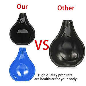 GNEGKLEAN Black Silicone Enema Bulb Kit 7.6oz Clean Anal Douche for Men Women with 19.7in Hose+4 Replaceable Nozzle (Blue)