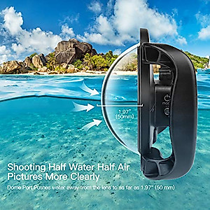 SHOOT Dome Port Lens for GoPro Hero 11/10/ 9 Black - Dual Handle Stabilizer Floating Grip, Enlarge Trigger, Overall Waterproof Case - Easier to Hold Over Underwater Photos/Videos