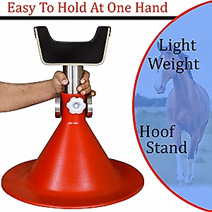 AAProTools Standard Horse Size Hoof Farrier Stand - Red + Hoof Knife