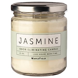 Odor Eliminator Candles for Your Home - Refresh Your Space with Pet Candles Odor Eliminator - Strong Scented Candles - Smoke Candles Odor Eliminator for Any Room - Smoke Candle - Pet Odor Candle (Jasmine)