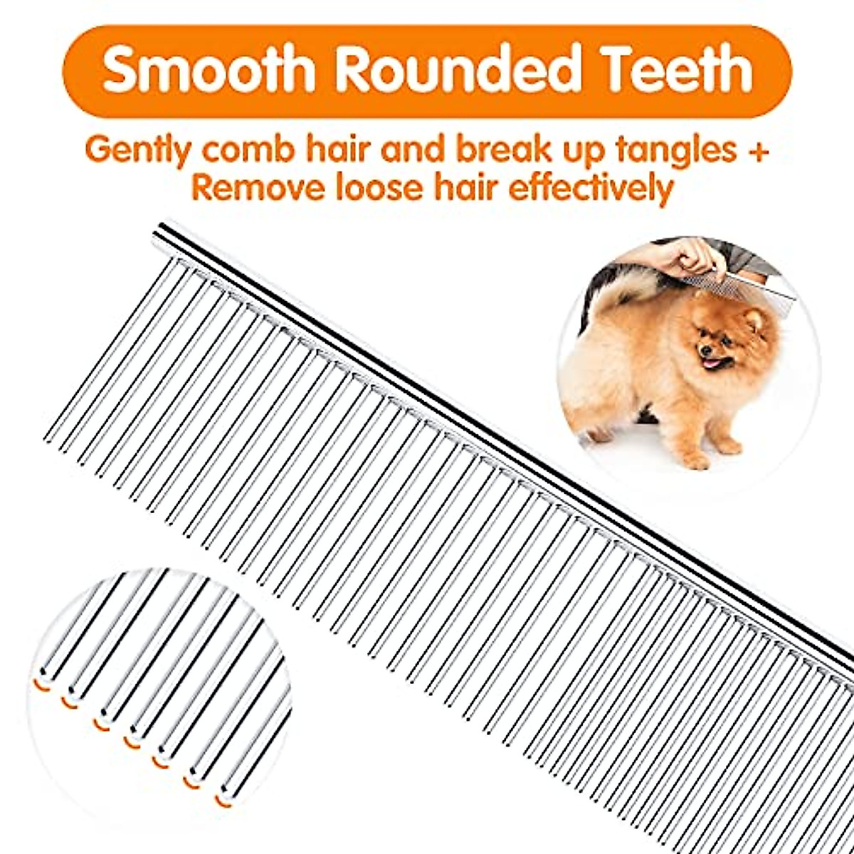 Pettom Pet Steel Grooming Tool Poodle Finishing Butter Comb 7 1/2-inch L