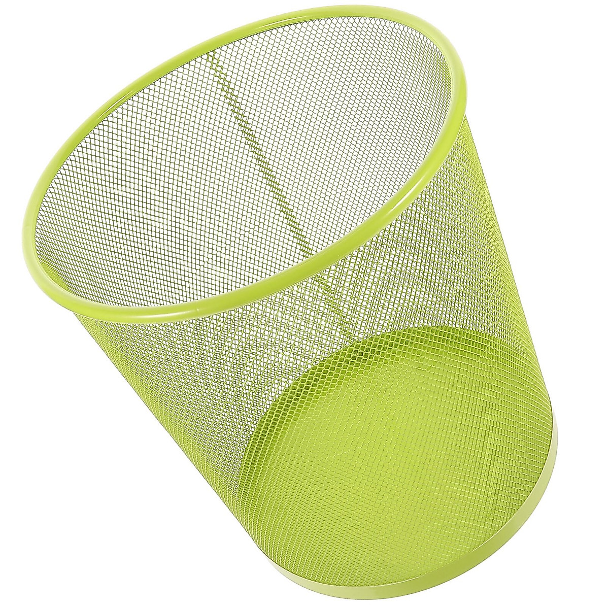 Ciieeo Green Mesh Trash Cans Mesh Office Trash Can Open Top Metal Wire Wastebaskets Waste Basket for Near Desk Garbage Can Recycling Garbage Container Bin 26.5x28cm