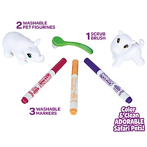 Crayola Scribble Scrubbie Safari Animals, Rhino and Hippo, 2 Count, Creative Toy, Gift for Kids, Age 3, 4, 5, 6