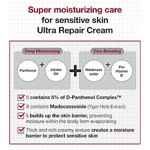 Illiyoon Ultra Repair Intensive Care Cream - Moisturizing Lotion for Face and Body, Enhancing Moisture Barrier, Moisturizer for Dry and Sensitive Skin, 6.76 Fl Oz (200ml)