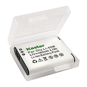 Kastar 2X Battery + Charger for Olympus LI-50B LI-50C & XZ-1 SZ-30MR SZ-10 SZ-11 SZ-20 SP800UZ Stylus Tough-6020 Tough-8010 Tough-6000 Tough-8000 Tough TG-810 1030 SW TG-610 SZ10 Tough 8000 TG810