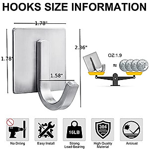 DGYB Adhesive Shower Hooks for Inside Shower 4 Packs Bathroom Towel Hook Waterproof Strong Nickel Wall Hooks Perfect for Glass Door Mirror Tile