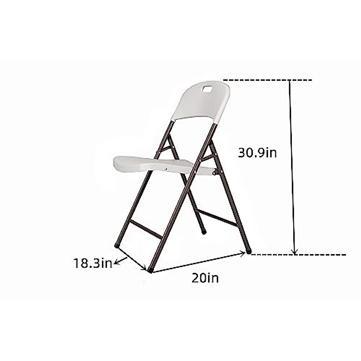 EDEBIBY Folding Plastic Chair with 350-Pound Capacity - 6-Pack, Commercial Grade Folding Chair，White (White, 6-Picks)