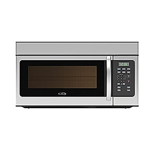 KoolMore KM-MOT-1SS 1.6 Cu. Ft. Over The Range Microwave Oven Lamp and 300CFM Recirculation Vent Hood, Auto Cook Menus, Reheat Function, 10 Power Levels, Timer, and Weight Defrost, Silver