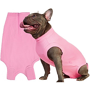 Wabdhaly Dog Surgery Recovery Suit for Female Spay,Puppy Surgical Recovery Zip Up Suit,Anti-Licking Bodysuit for Abdominal Wounds,Cone Alternative Recovery Blank Suit for Dogs