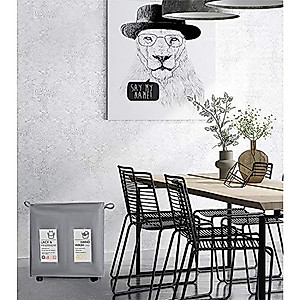 Houseware Double Laundry Hamper with Wheels Removable Laundry Bags Foldable Corner Storage Bins Collapsible Rolling Laundry Basket (Grey）