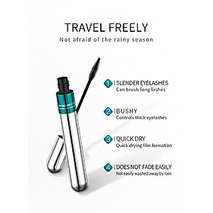 2 PCS Thrive Vibely Mascara 5X Longer Waterproof Superstrong and Long-Lasting No Clumping 4D 2 in 1 Lash Cosmetics For Natural Lengthening And Thickening Effect, Create Beauty Charming Eye Make up