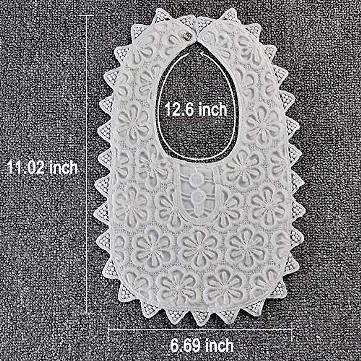 MeruniSkyBirds 2 Pack Baby Drool Bibs,Drooling and Teething Bibs Lace Fake Collar Bib Set for Toddler Girls Baby Gift (White+Beige)