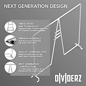 Neatly Made White Wire Shelf Dividers for Closet Organization 8-Pack – Sturdy and Easy Set-Up Closet Shelf Dividers for Wire Shelves 12 inches deep with Bonus Rose Gold Hanger