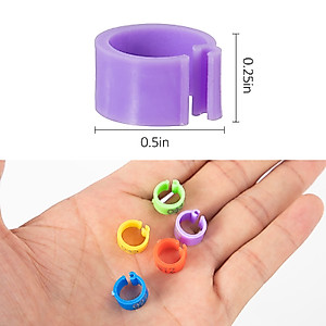 MEWTOGO 8mm 100 Pcs Bird Pigeons Leg Rings - Colorful Readable Numbered Bird Identification Leg Bands, Durable Poultry Leg Bands Clip on Leg Rings for Bantam Finch Dove Lovebird Coturnix Quail