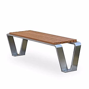 ARINAL Outdoor Benches Outdoor Garden Bench Pastoral Stainless Steel Long Chair Outdoor Plastic Wood Landscape Open-air Stool Outdoor Wooden Seat Outdoor Patio Chairs (Color : A)