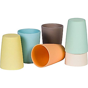 Miracle Bean X Kids Bamboo Fibre Drinking Cups, (Set of 6) for Milk, Juice, Water, Non Toxic, Biodegradable, Eco Friendly 8oz