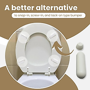 Gadgetime USA Toilet Seat Bumper Kit - Toilet Seat Risers & Toilet Cover Bumpers with Rubber Adhesive Pads - Bidet Compatible Toilet Seat Accessories for Cushioning & Protection - Pack of 4