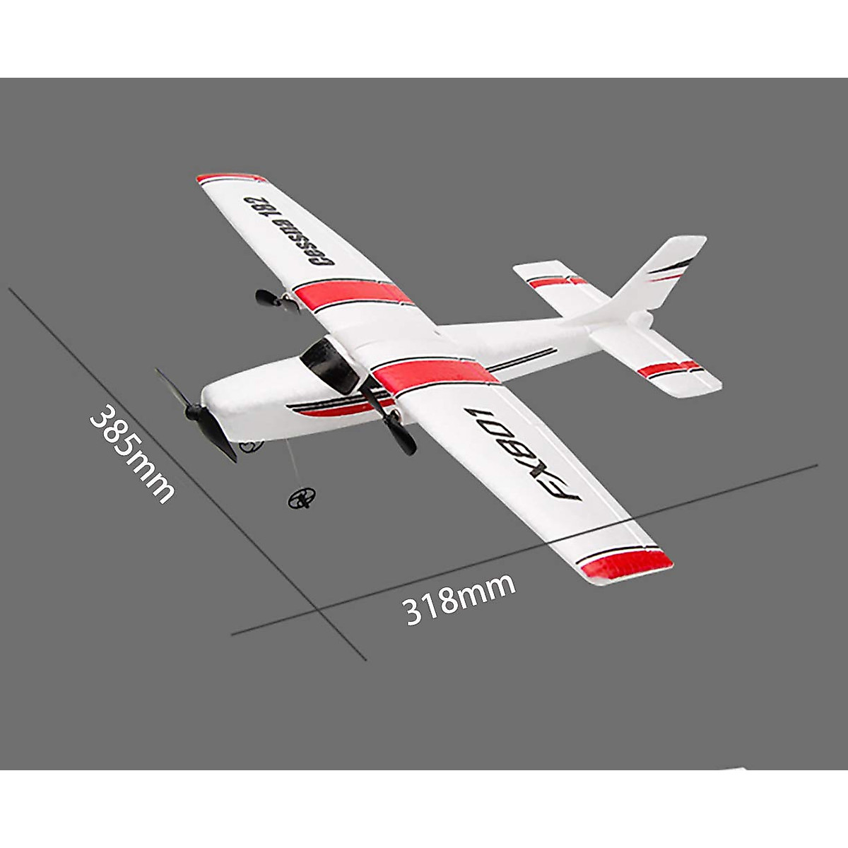 RC Plane Remote Control Airplane - PLRB Toys 2.4Ghz 2 Channels DIY RC Airplane Radio Control Cessna 182 Aircraft EPP Foam Glider Toys (Two Batteries)