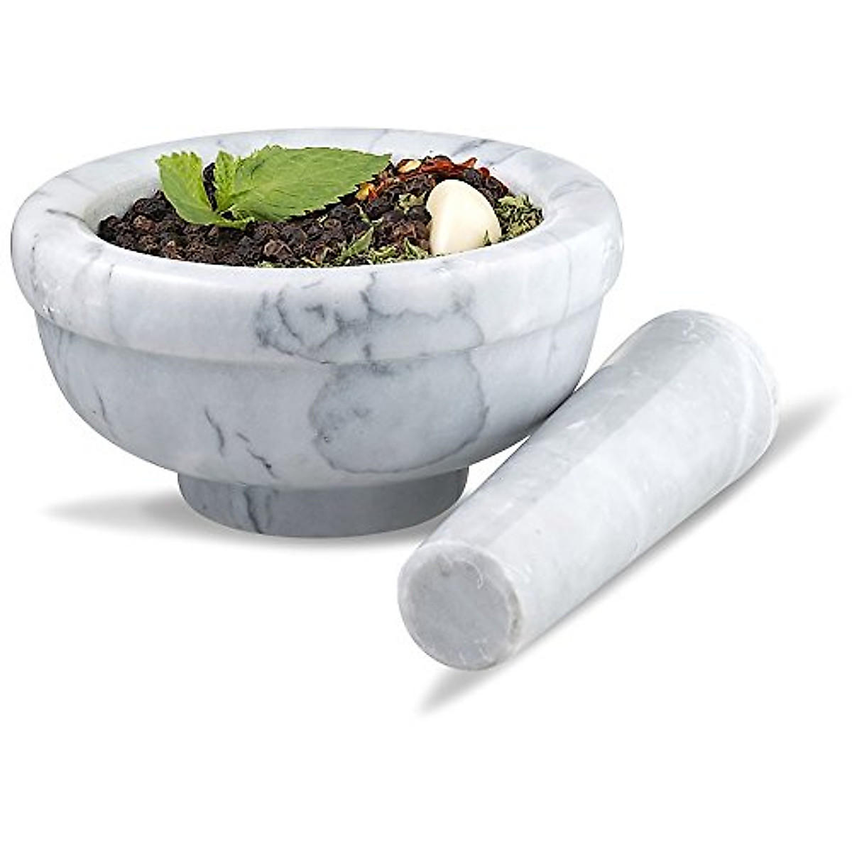 Sagler mortar and pestle set Marble Grey 3.75 inches diameter